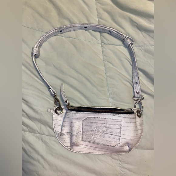 Bags | Aleja Avila White Leather Waist Bag Cowhide Adjustable ...